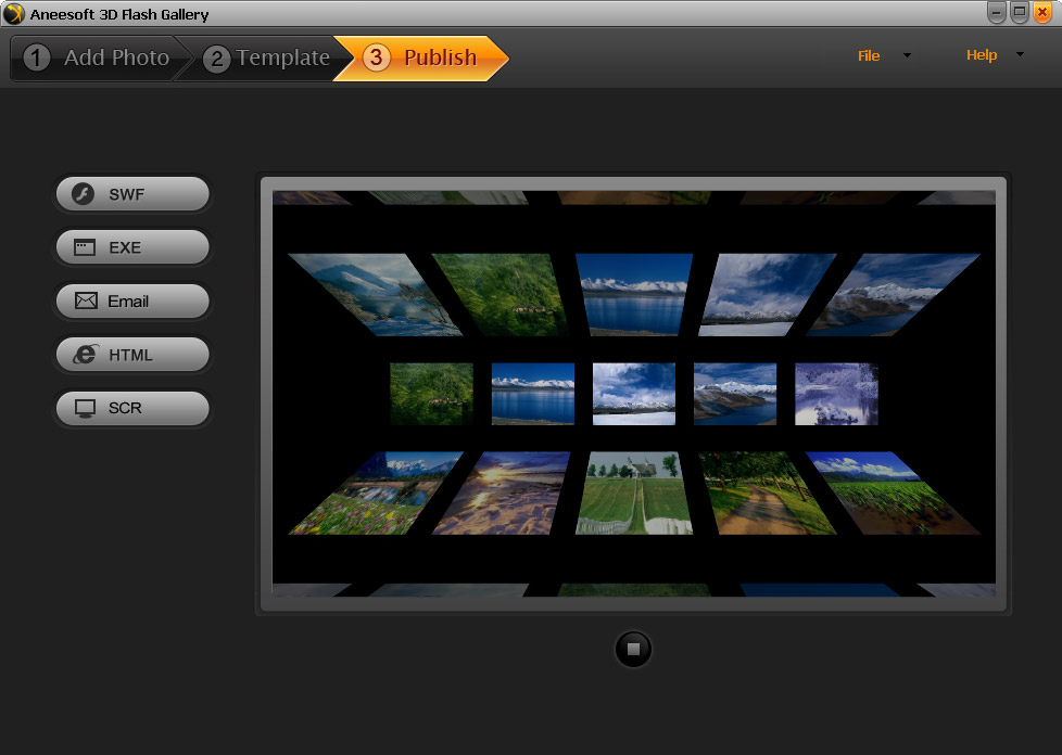 Aneesoft 3D Flash Gallery - Web Slideshow Software Discount for