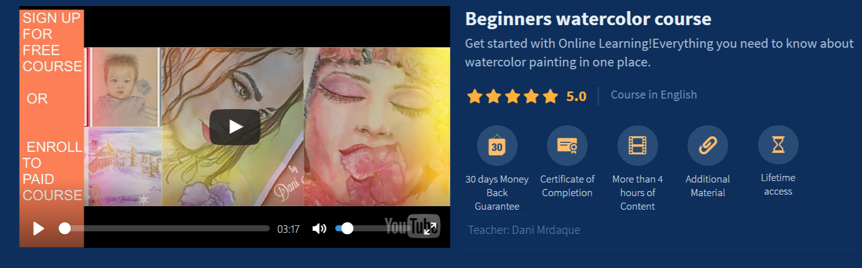 Beginner basics- Watercolor Course - Educational Software