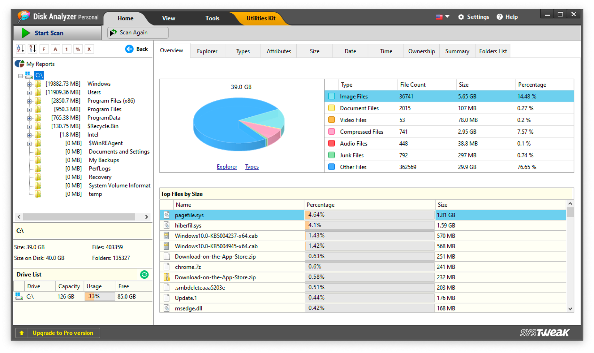 Disk Analyzer Pro Windows File Management Software 50 