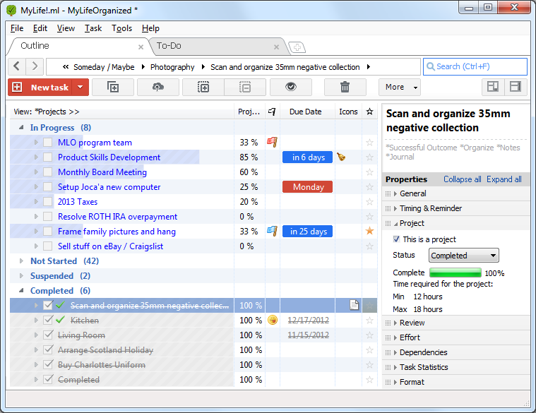 MyLifeOrganized Professional+PocketPC - To-Do List Software for