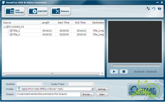 SnowFox DVD & Video Converter - DVD Ripper Software for
